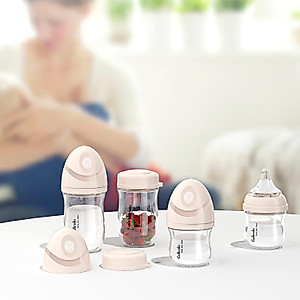 Gulicola Natural Glass Baby Bottle for Newborn Breastfeeding Babies, Preemie & Extra Slow Flow Nipples (SS), Anti-Colic, Breast-Like, 0 Months+, 3 oz, 2 Pack - White