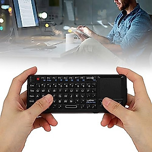 HOHXFYP UMK 100 RF 3in1 Mini Keyboard Qwerty Keypad, Rechargeable Wireless With Built In Touchpad Backlit Long Standby Small Pocket Keypad for PC Tablets