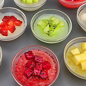 Cabilock 8pcs Glass Bowls Mini Meal Prep Bowls Clear Stackable Serving Bowls for Kitchen Prep Dessert Pudding Jelly Dips Nut Salad Candy Dishes - 2.3x1.1Inch