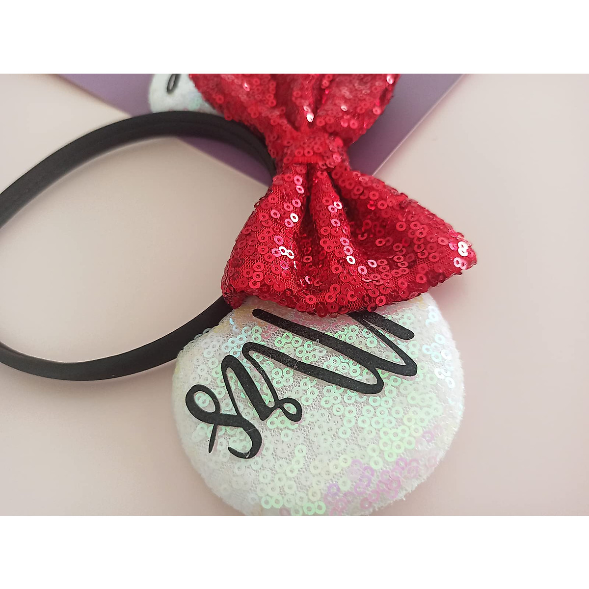 MapleLeaf Wedding Bridal Minnie Ears headband,Future Mrs Bride to Be Headband with Glitter Bow of Wedding Bachelorette Crown Hen Party Bridal Showe (Red)