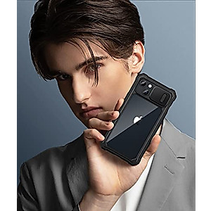 Caka for iPhone 14 Case, iPhone 13 Case with Screen Protector & Slide Camera Cover Heavy Duty Shockproof Phone Case for iPhone 13 iPhone 14 6.1 inches, Black