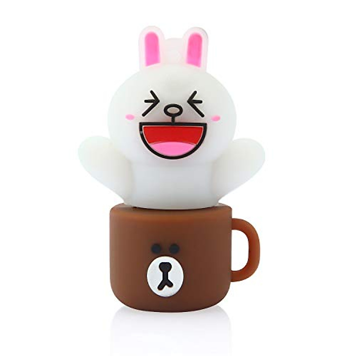 Novelty Happy Rabbit Bear Cup Shape Design 16GB USB 2.0 Flash Drive Cute Memory Stick Stitch Thumb Drive Data Storage Pendrive Cartoon Jump Drive Gift