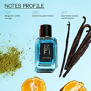 Ellis Brooklyn SCI FI Eau De Parfum - Aromatic Gourmand Perfume For Women with Bergamot, Green Tea, & Cashmere Woods, Vegan Perfume Made In The USA