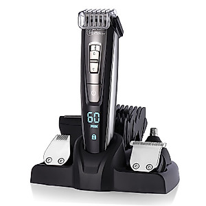 Hatteker Hair Clipper Beard Trimmer Kit for Men Cordless Hair Mustache Trimmer Hair Cutting Groomer Kit Precision Trimmer Waterproof USB Rechargeable 5 in 1
