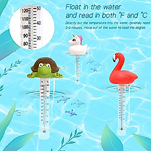 XY-WQ Floating Pool Thermometer, Large Size Easy Read for Water Temperature with String for Outdoor and Indoor Swimming Pools and Spas (Flamingo)
