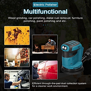 Random Orbit Sander, Weytoll 5'' Brushless Random Orbit Sander, Cordless Orbital Sander, Storage Bag, max. 24000RPM, 6 Speed variable Orbital Sander, Tool Only