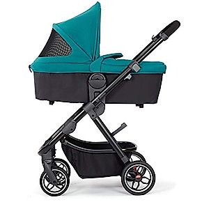 Diono Excurze Carrycot for Newborn Baby, Stroller Bassinet for Baby, Breathable Mattress for Comfortable Sleeping, Suitable from Birth, Blue Turquoise