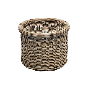 Kouboo 1060106 Rattan Kobo Round Log and Storage Basket, Gray