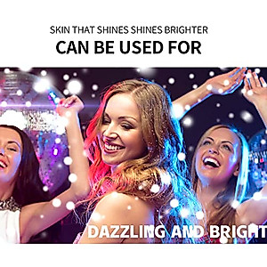 Go Ho Purple Glitter Powder Highlighter Makeup,Highlight Patting Powder with Sponge Head,Fine Shimmer Face Blush Powder Shinning Looking,Powder Puff Stick for Body Hair Glitter Make up,#06 Purple