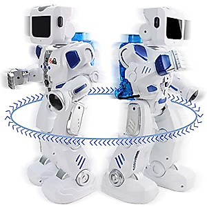 Fistone RC Robot War Warrior Remote Control Smart Robots Hydro Electric Hybrid Intelligent Interactive Action Figure Early Education Kids Toy with Dancing Singing