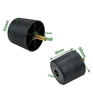 LC LICTOP Plastic Round Tapered Sofa Legs M8 Thread Replacement Furniture Sofa Legs with Mounting Plates Screws Set of 4 (65x55x50mm)