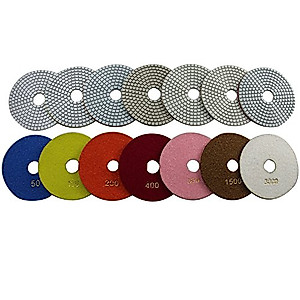 Konfor Wet 6" 7-Step Diamond Polishing Pads Flexible Sanding Tools Discs Buff