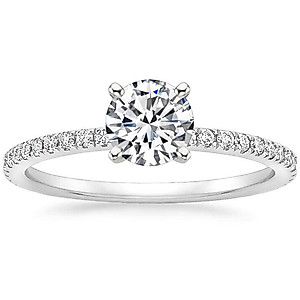 LEMON GRASS 1 Ct Halo Solitaire Cubic Zirconia Promise Engagement Ring 925 Sterling Silver Ring Size 6.5