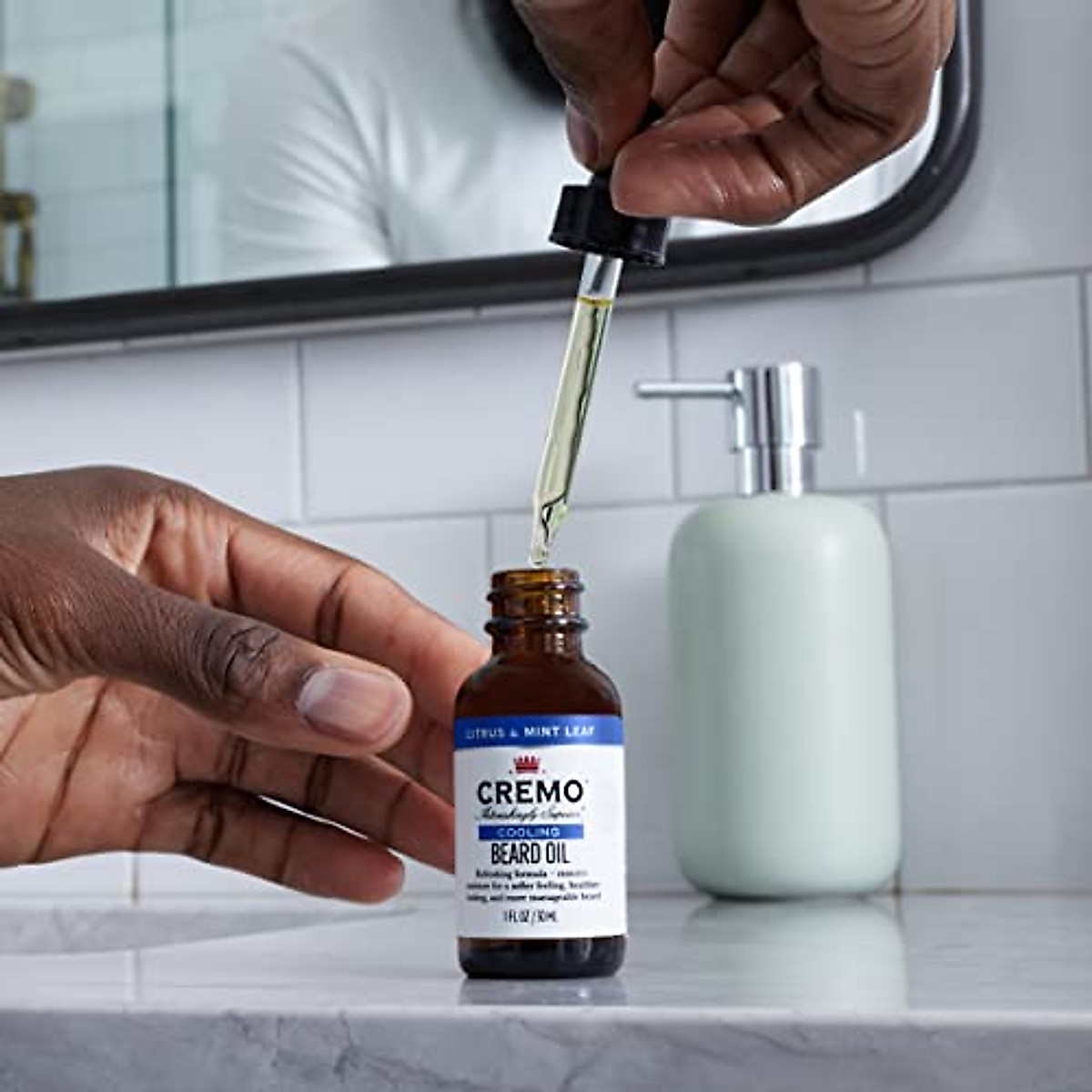 Cremo Beard Oil, Cooling Citrus & Mint Leaf, 1 fl oz - Restore Natural Moisture and Soften Your Beard To Help Relieve Beard Itch