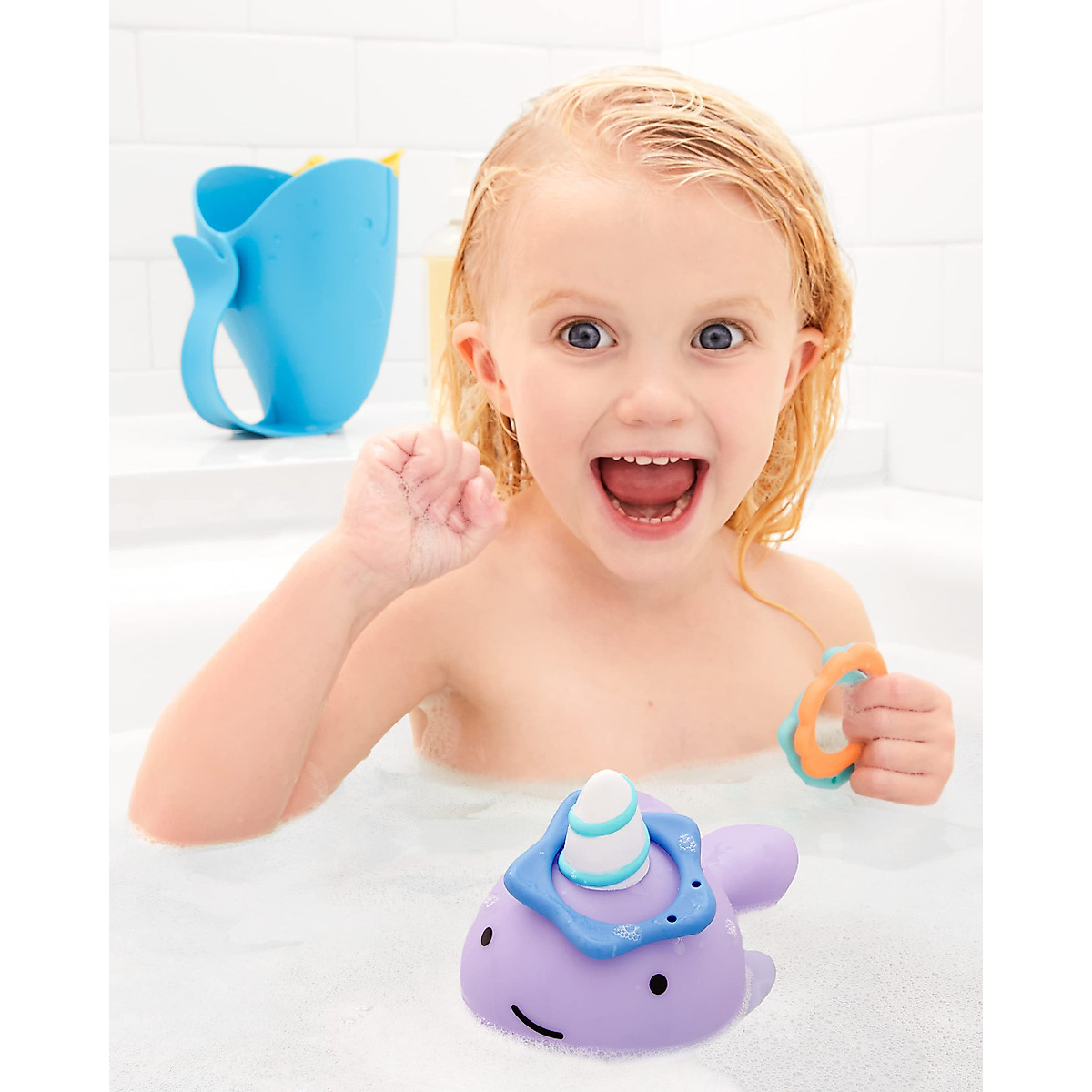 Skip Hop Baby Bath Toy, Zoo Narwhal Ring Toss