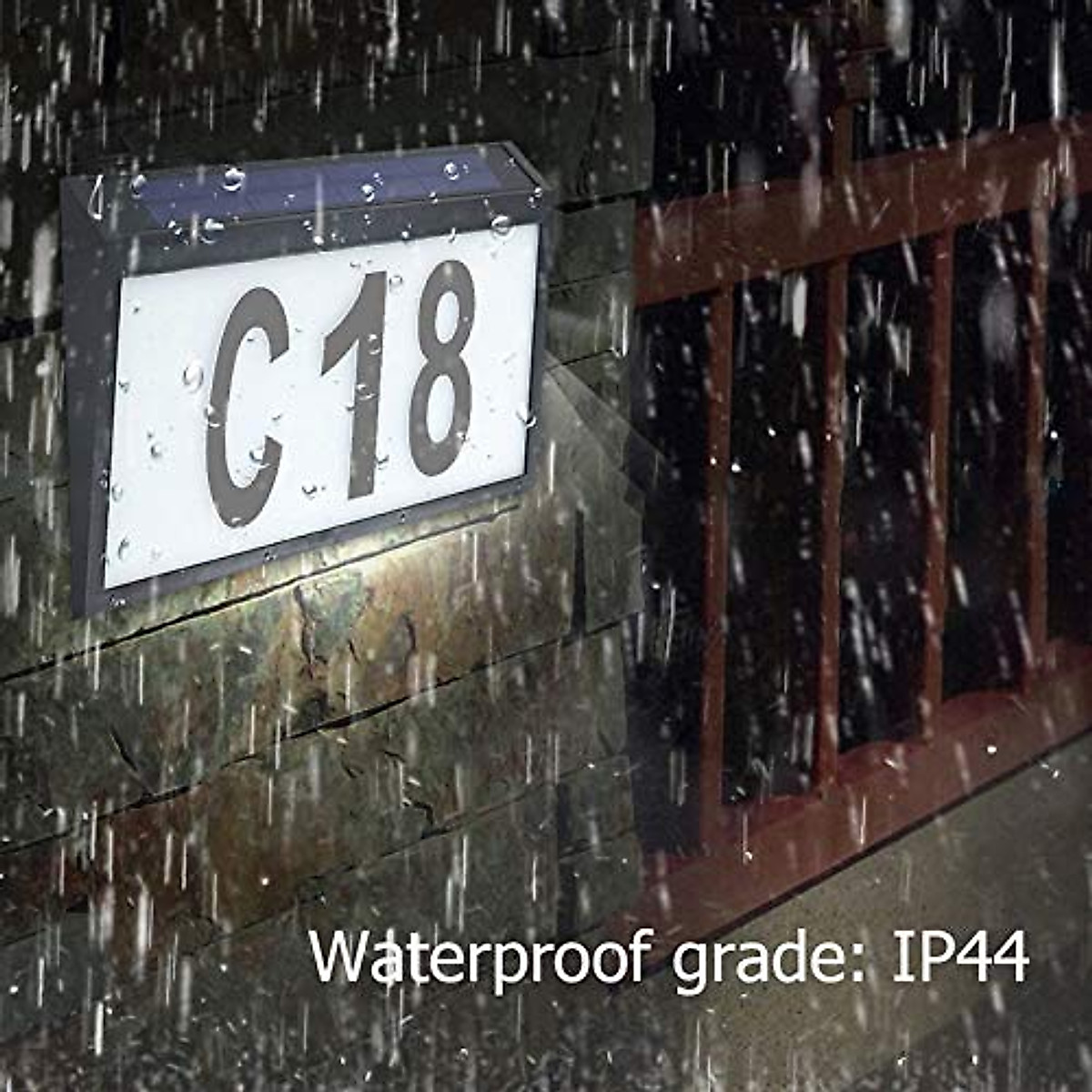 JCYANG Outdoor LED Solar Light Address House Numbers Letters Waterproof Solar Lamp Home Garden Porch Door Decoration Led House Numbers