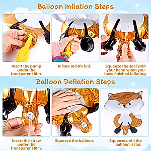 Animal Balloons, 8 Giant Balloons(20-30IN) Rabbit, Bear, Hedgehog, Fox, Raccoon, Owl, Squirrel Jungle Party Decorations Balloons Kit