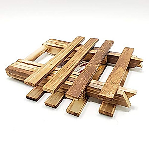 Burned Cedar Wood Bonsai Tree, Flower and Plant Stands Bundle