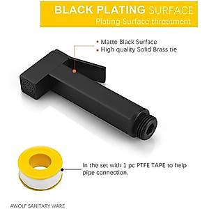 FairUo Bathroom Wall-Mounted Faucet Taps, Handheld High-Pressure Spray Gun, Bidet Sprayer Flusher Kit, Toilet Hot and Cold Brass Water Valve Set, Can Be Installed with Shower Head/B