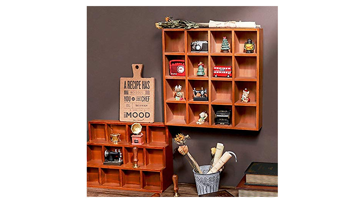 Rustic Wood Shadow Box Shelf - Freestanding Display & Wall Art