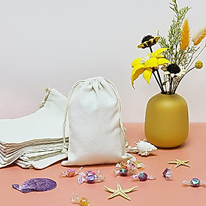 Advantez 20 Pieces Muslin Bags, Drawstring Goodie Bags, Reusable Cotton Bags With Drawstring for Sachet Jewelry Party Wedding Home Supplies Storage DIY Gift (5 x 7 Inches)