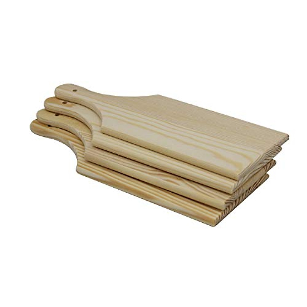 Package of 4 Unfinished Wooden Mini Cutting Boards for Decorating and Crafting