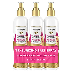 Pantene Pro-V Salt Texturizing Hairspray, No Sea Needed, Natural Waves, Pack of 3, 25.5 oz Total