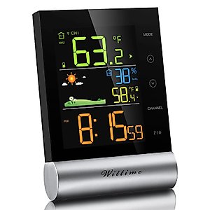 Wittime 2079 Indoor Outdoor Thermometer Wireless Temperature and Humidity Monitor Inside Outside Thermometer for Home with Temp Sensor,hd lcd