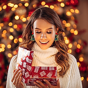 Hying Christmas Earrings Set for Women, Christmas Trees Beaded Dangle Earrings Xmas Pendant Earring Winter Holiday Fashion Jewelry Gift Earrings for Christmas Jewelry Gift Party Favors