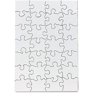 Hygloss Puzzles DIY Party Invite - Blank Puzzle for Decorating - Art Activity - Use as Party Favors - White, Sturdy – 5.5 x 8 Inches, 28 Pieces - Comes with Envelopes - 8 Qty
