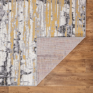 Rugshop Darwin Vintage Abstract Modern Area Rug 5' x 7' Yellow