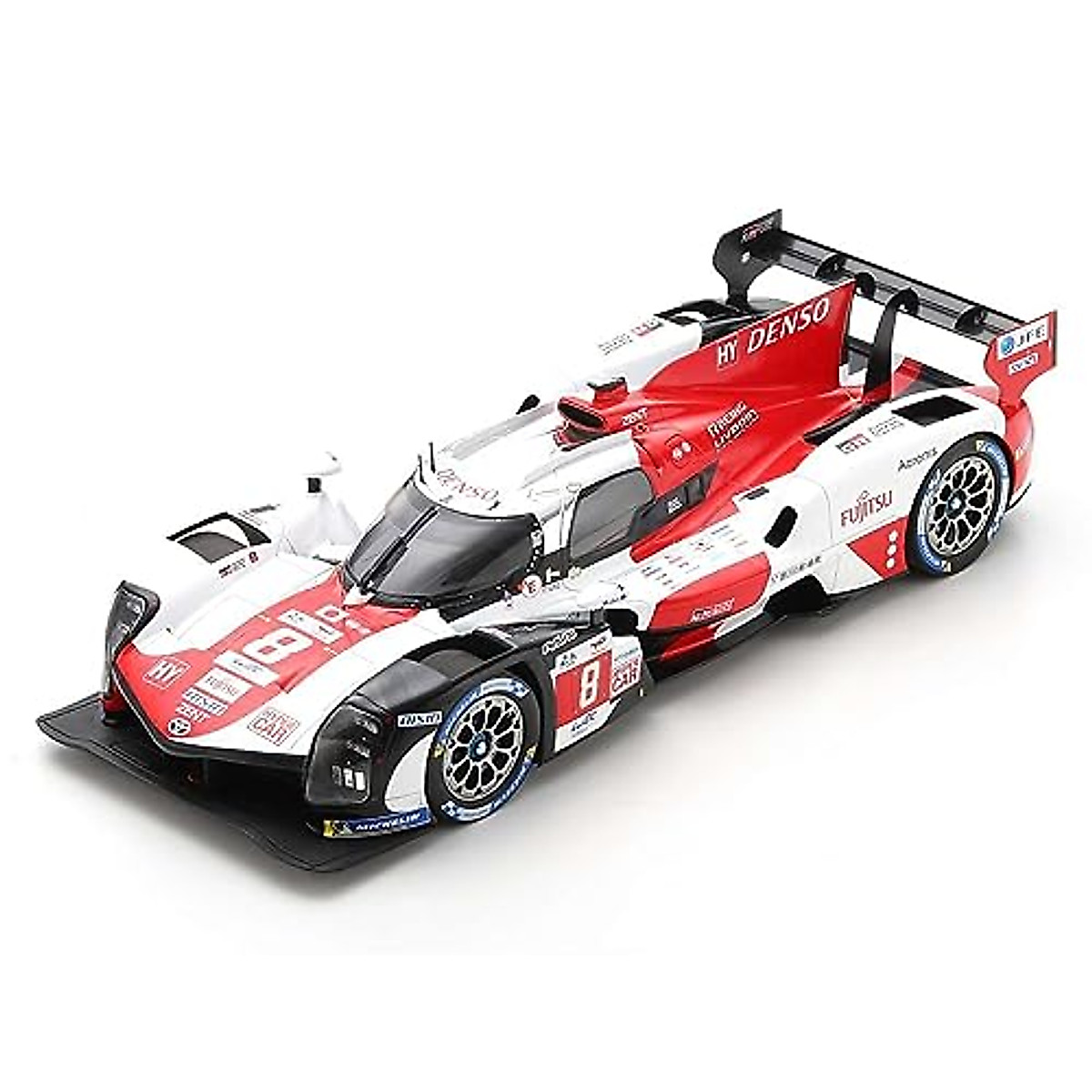 GR010 Hybrid #8 Sebastien Buemi - Brendon Hartley - Ryo Hirakawa Hypercar Class Winner 24 Hours of Le Mans (2022) with Acrylic Display Case 1/18 Model Car by Spark 18LM22