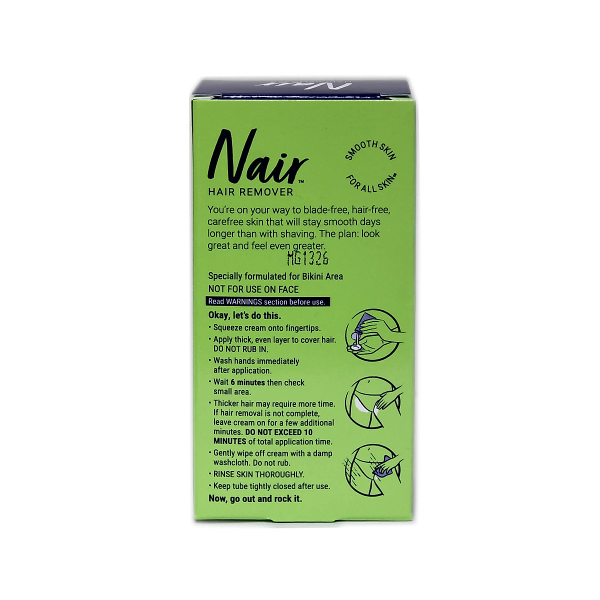 Nair Hair Remover, Sensitive Formula, Bikini Cream With Green Tea, 1.7 fl oz by Nair