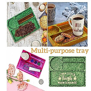 Silicone Molds for Resin - Medium Rolling Ashtray Mold and Resin Grinder Mold for Grind with Efficient Spikes Shape and Astray Mold,Rectangular Molds for Resin Casting DIY Kit