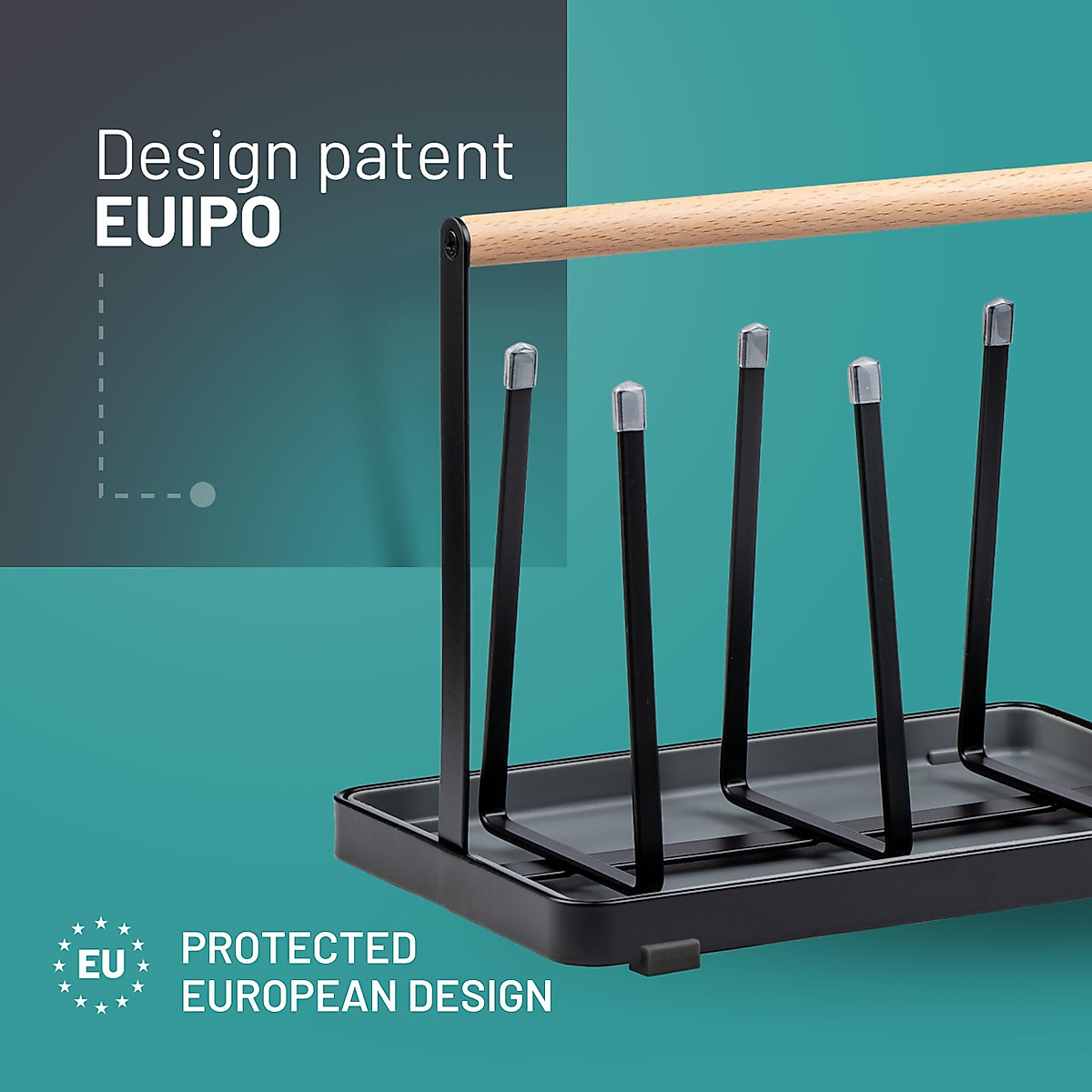 D&D Living All-in-One Bottle Holder for SodaStream - Drying Rack for Bottles of All Kinds: Duo, Crystal, Easy, Drinking and Baby Bottles - Universal Drying Stand (Metal, White)