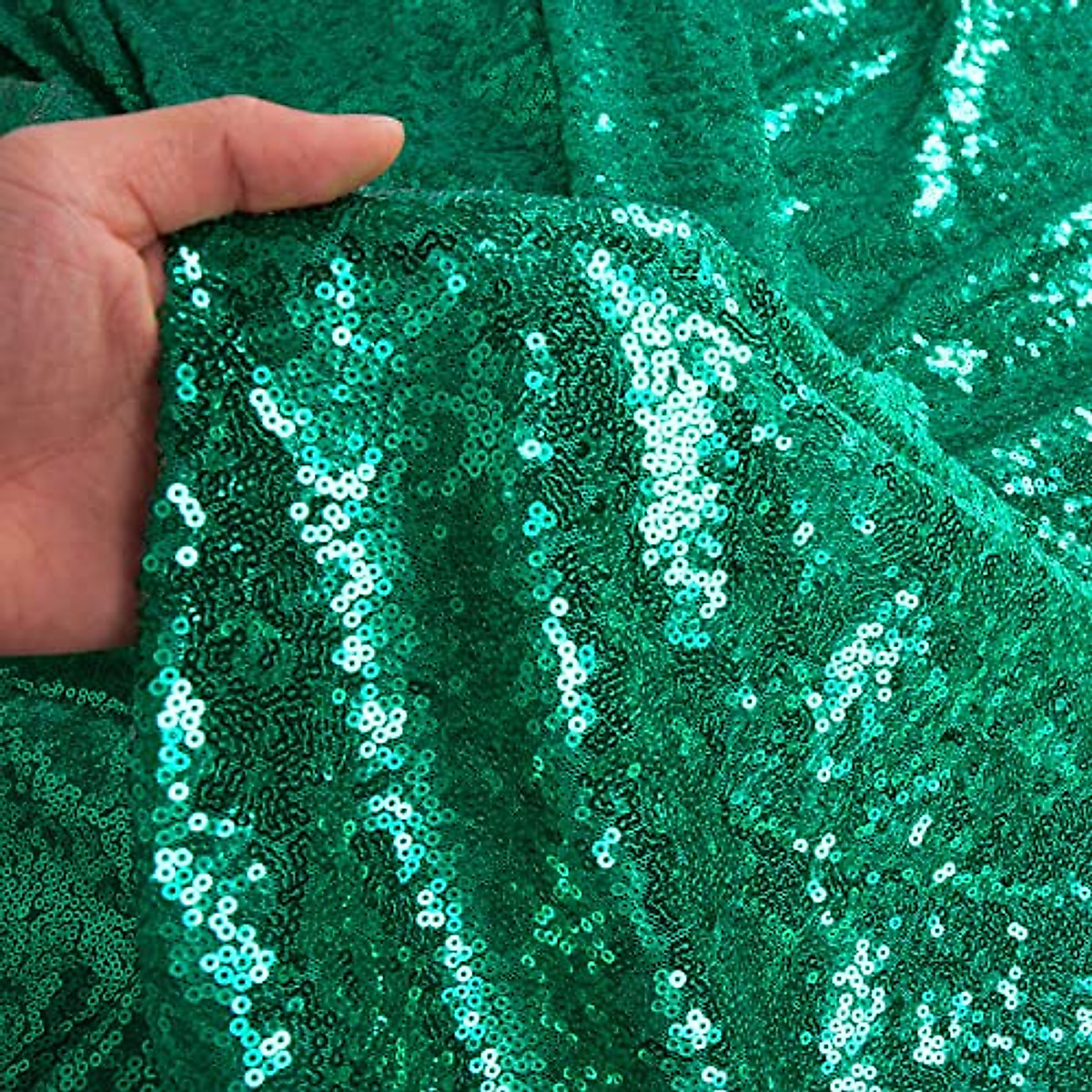 Sequin Fabric by The Yard Sparkly Fabric Green Fabric for Sewing Sequence Material Fabric Little Mermaid Fabric Sequin Fabric Quilting Fabric Flip Sequin Fabric for Wedding Dress