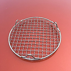 Turbokey Round Canning Rack Stainless Steel with Legs Dia 8.25" Heavyweight Cross Wire Steaming Cooling Barbecue Rack/Carbon Baking Net/Grill/Pan Grate (210mm/8.25")