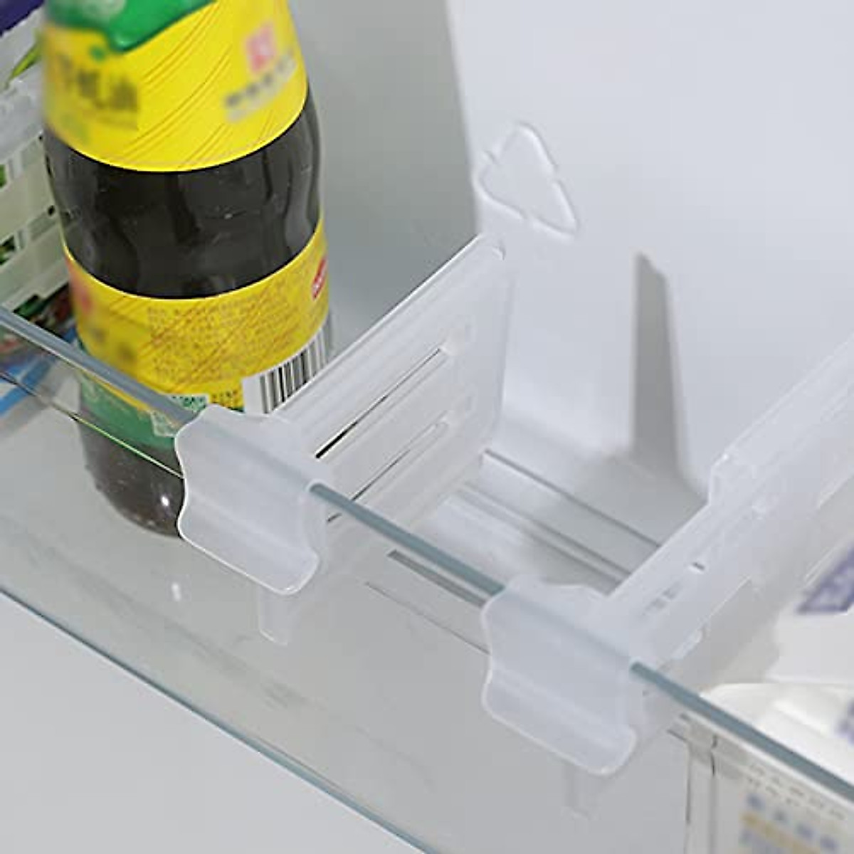 Fridge Divider, 16 Pack Refrigerator Door Organizer, Drawer Adjustable Separators, Expandable From 2.5-4.3 Inches, for Home Kitchen Office Supplies Tidy, Clear