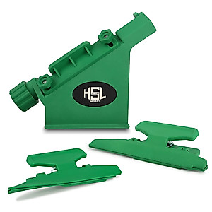 Hosolee Archery Fletching Jig with Straight and Right Helical Clamps Vanes Feathers Sticker Tool for DIY Arrow Crossbow Bolts (Green)