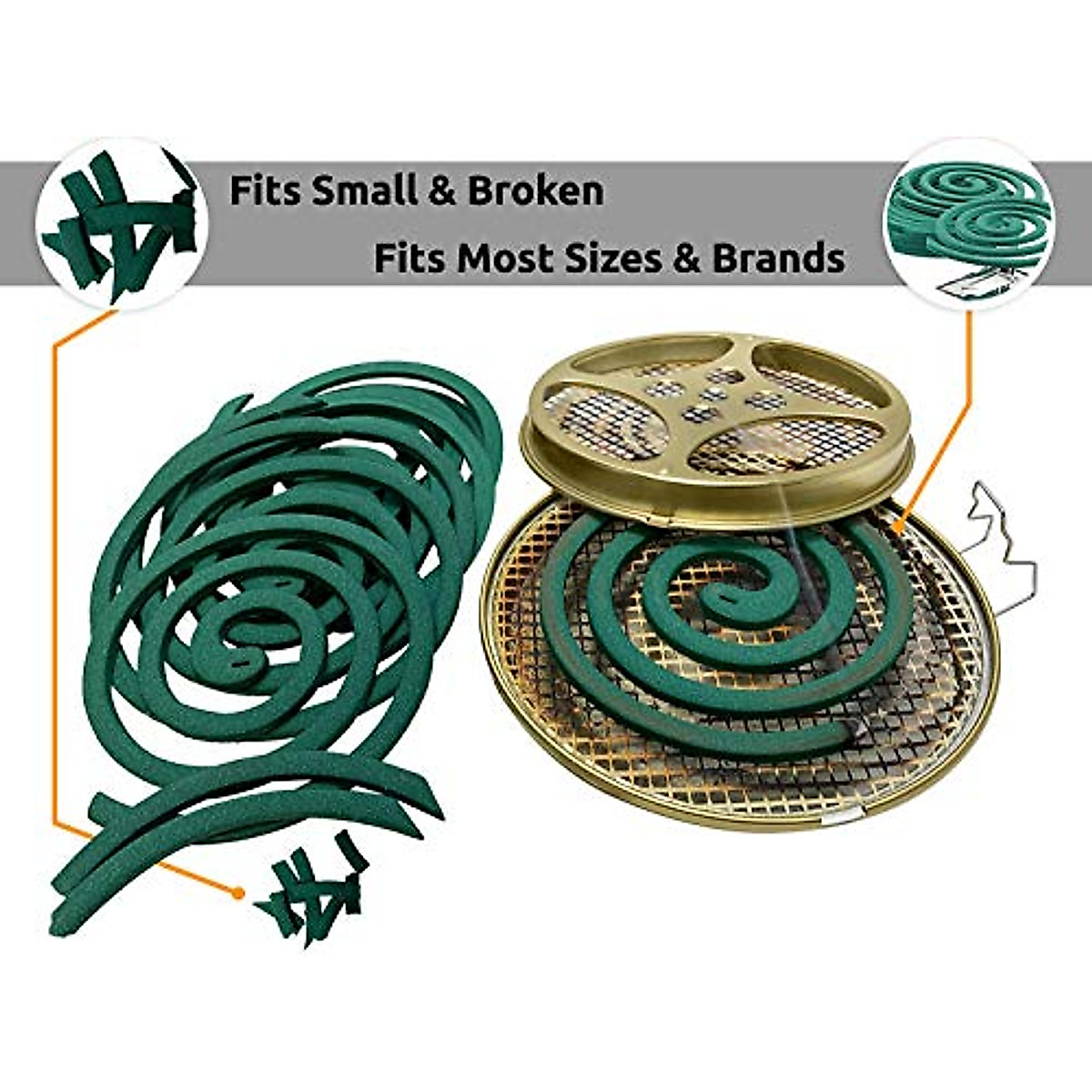 Portable Mosquito Coil Holder - Mosquito Coil & Incense Burner for Outdoor use, Pool Side, Patio, Deck, Camping, Hiking, etc. (Includes Set of 2 Holders)