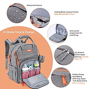 Homfu Diaper Bag Backpack Mommy Hospital Baby Bags for Girls Boys Multifunction Large Laptop Travel Backpack Mom Dad Diaper Bag with Changing Pad Waterproof Fashion Maternity Baby Diaper Bag Tote