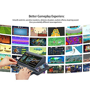 Laptop Arcade Player Counter-top Game Console Retro Home Arcade Mini Arcade Machine 100+ Built-in MAME Arcade Games 7” HD Screen TF Card Supported Favorite for Kids and Adults