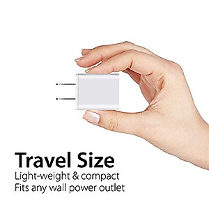 iPhone Charger, Spater Travel Home Wall Charger and a Charging Cable Compatible with iPhone 13, iPhone 12, iPhone 11, iPhone X, iPhone 8, 7, 6, 5, iPad Mini, iPod Touch, and iPods (White)