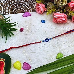 AKRITSANS Evil Eye Rakhi for Brother & Bhabhi – Lucky Rakhi Thread for Bhai Bhabhi Bhaiya | Raksha Bandhan Rakhi Dora Bracelet for Bro, Sister | Indian Traditional Festival
