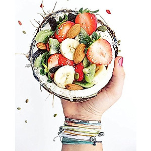 Pura Vida Jewelry Bracelets Solid Bracelet - 100% Waterproof and Handmade w/Coated Charm, Adjustable Band (Solid White)