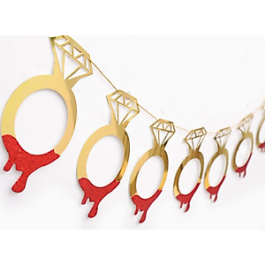 Halloween Gothic Bride or Die Bachelorette Garland - Blood Horror Diamon Ring Banner, Til Death Do Us Party Decor, Halloween Horror Bachelorette Party Decor