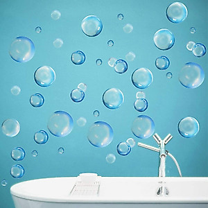 Blue Bubble Gadget Cutout Mural Sticker Background Home Decor Party Decoration for Ocean Coral Reef Mermaid Under The Sea Poolside Home Bath Kid's Bedroom Playroom Wedding Birthday Party Baby Shower