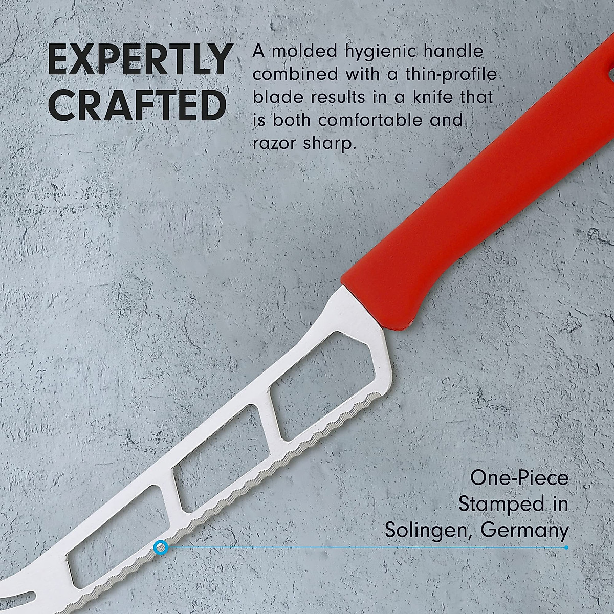 Messermeister German 6” Cheese & Tomato Knife, Red - Made in Solingen, Germany