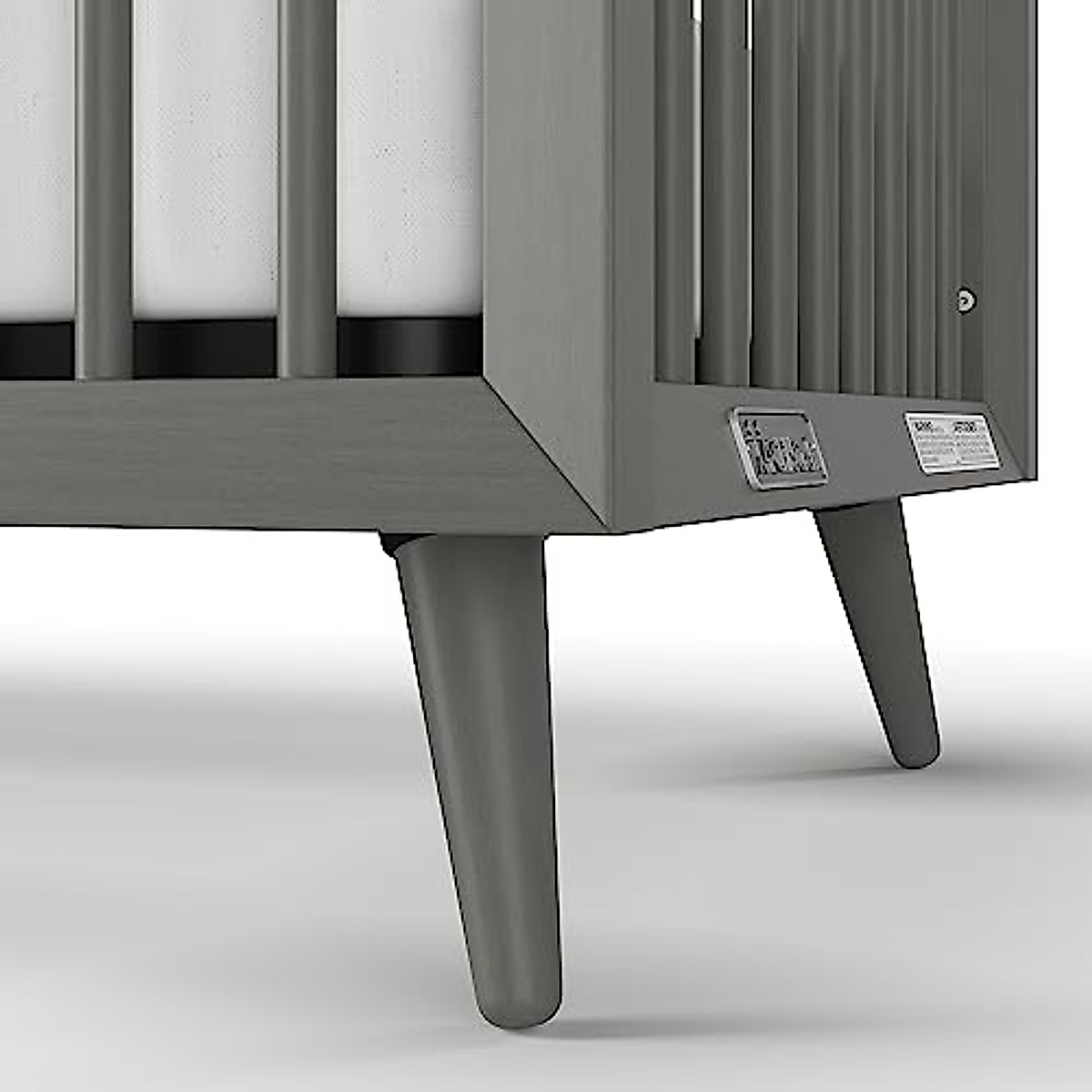 Child Craft Cranbrook 4 in 1 Convertible Crib, Mid Century Modern Baby Crib Converts to Day Bed, Toddler Bed and Full Size Bed, 3 Adjustable Mattress Positions