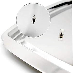 Stainless Steel Carving Tray Spiked Meat Dish with Spiked Caps Polished Non-Slip Serving Tray Turkey Pan for Slicing, Cutting, Chopping